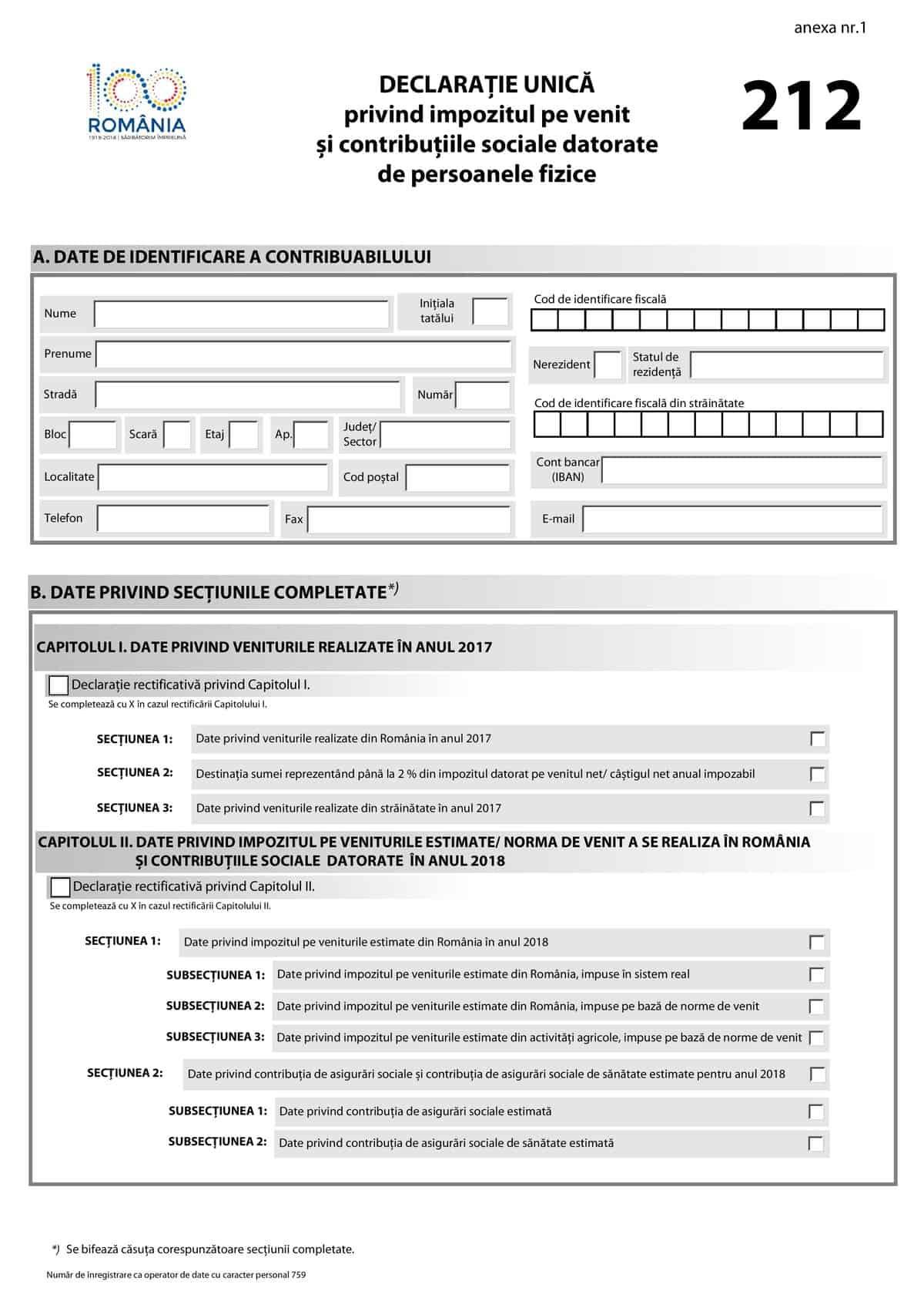 DECLARAŢIA UNICĂ - Formularul 212, pentru declararea veniturilor pe anul trecut. Cum se ...