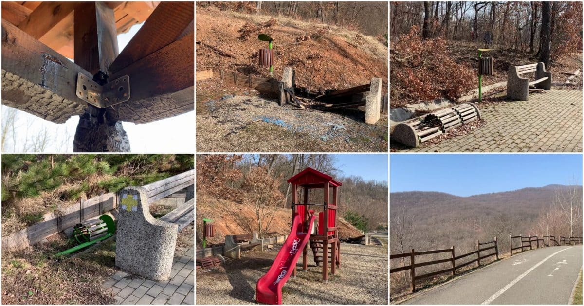 VIDEO: Bănci rupte, mobilier incendiat și rastele călcate în picioare ...