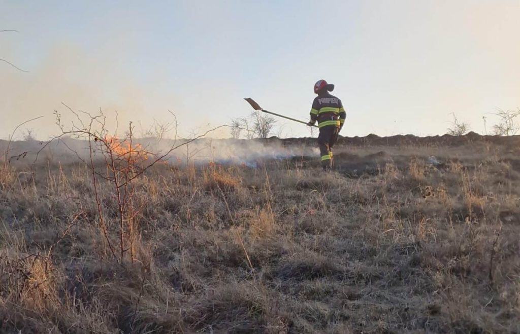 Incendiu de vegetație uscată lângă DN 1, în zona Țifra. Pompierii din ...