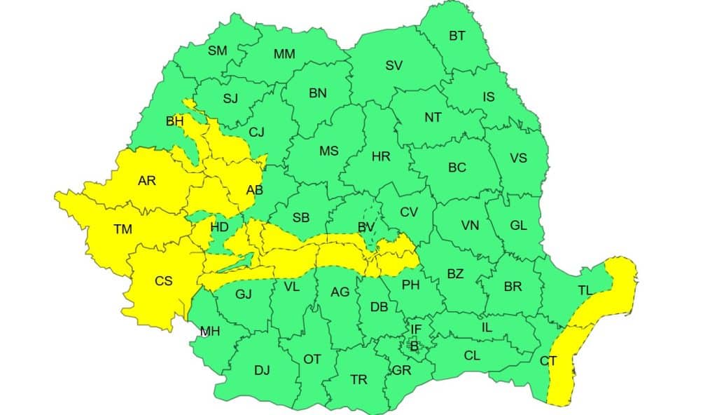 Cod galben de vânt în județul Alba și în țară. La altitudini mari ...